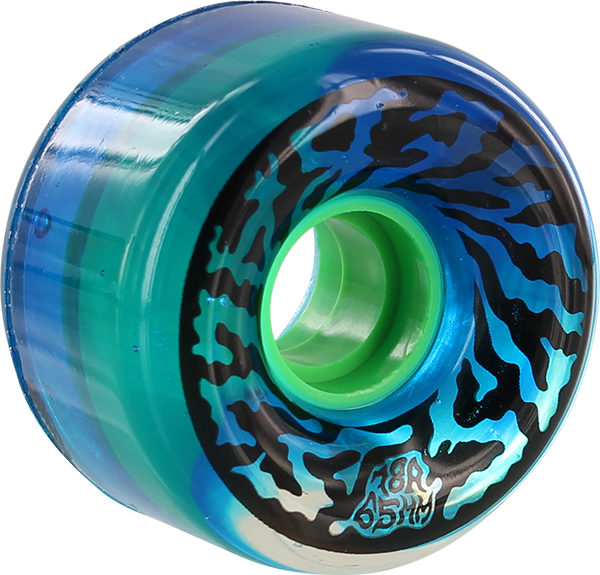 SC SLIMEBALLS SWIRLY 65mm 78a TRANS BLUE x4 - Skateboards.com