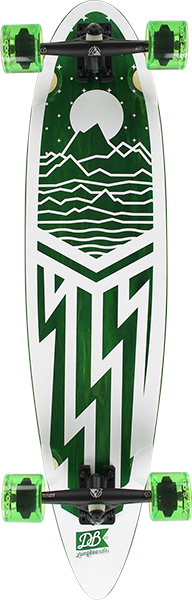 DB CASCADE COMPLETE-9x38 EVERGREEN WHT/GRN - Skateboards.com