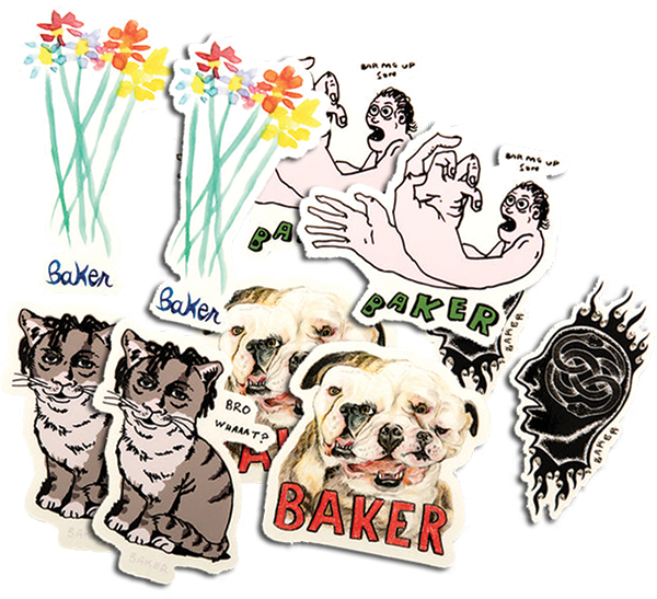 BAKER 10/PACK FA22 ASSORTED STICKERS - Skateboards.com